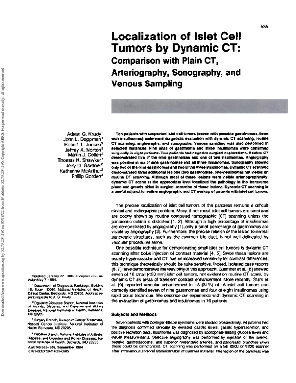 (PDF) Localization of islet cell tumors by dynamic CT: comparison with ...