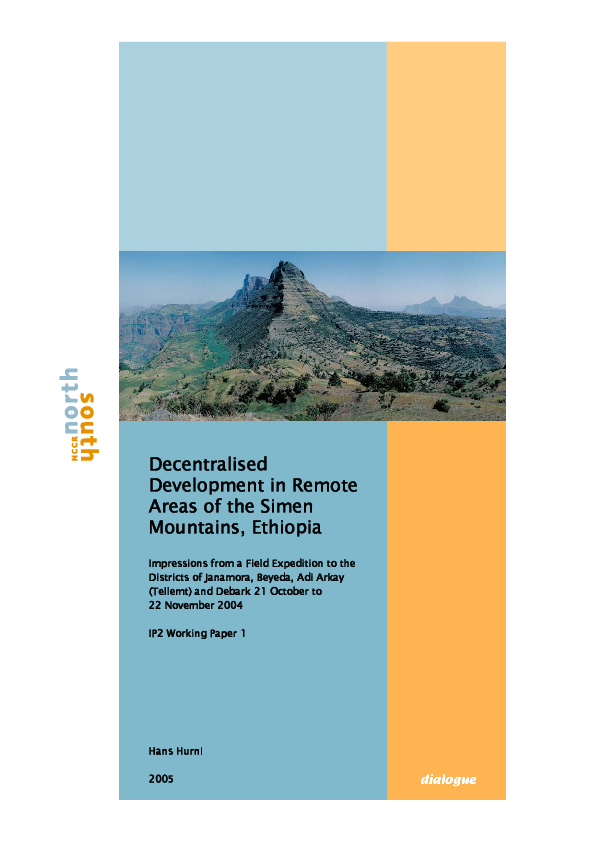 (PDF) Decentralised development in remote areas of the Simen Mountains ...
