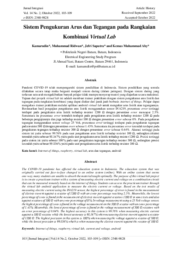 (PDF) Sistem Pengukuran Arus dan Tegangan pada Rangkaian Kombinasi ...