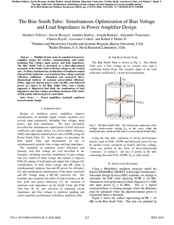 (PDF) The bias smith tube: Simultaneous optimization of bias voltage and load impedance in power ...