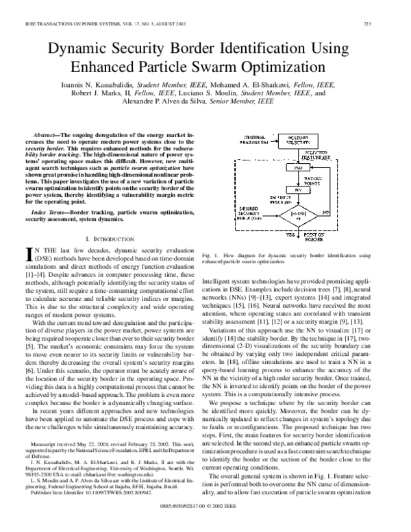 (PDF) Dynamic security border identification using enhanced particle swarm optimization