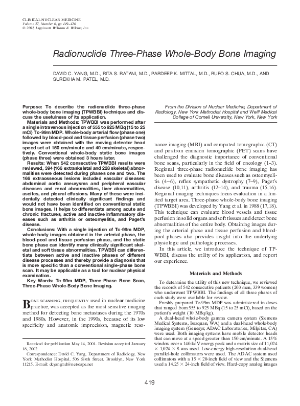 (PDF) Radionuclide Three-Phase Whole-Body Bone Imaging