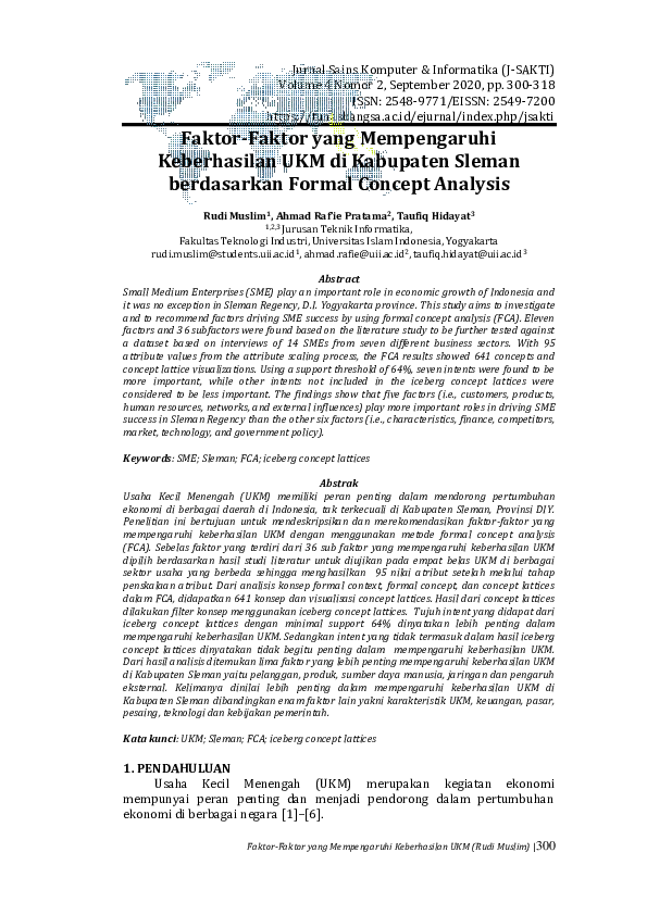 (PDF) Faktor-Faktor yang Mempengaruhi Keberhasilan UKM di Kabupaten ...