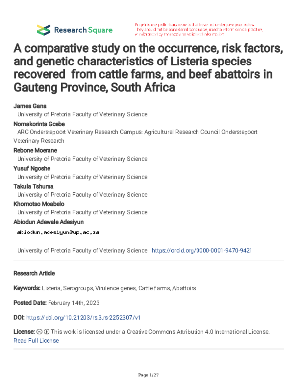(PDF) A comparative study on the occurrence, risk factors, and genetic ...