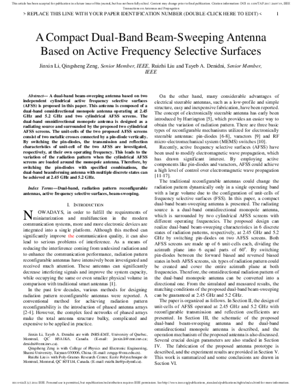 (PDF) A Compact Dual-Band Beam-Sweeping Antenna Based on Active ...