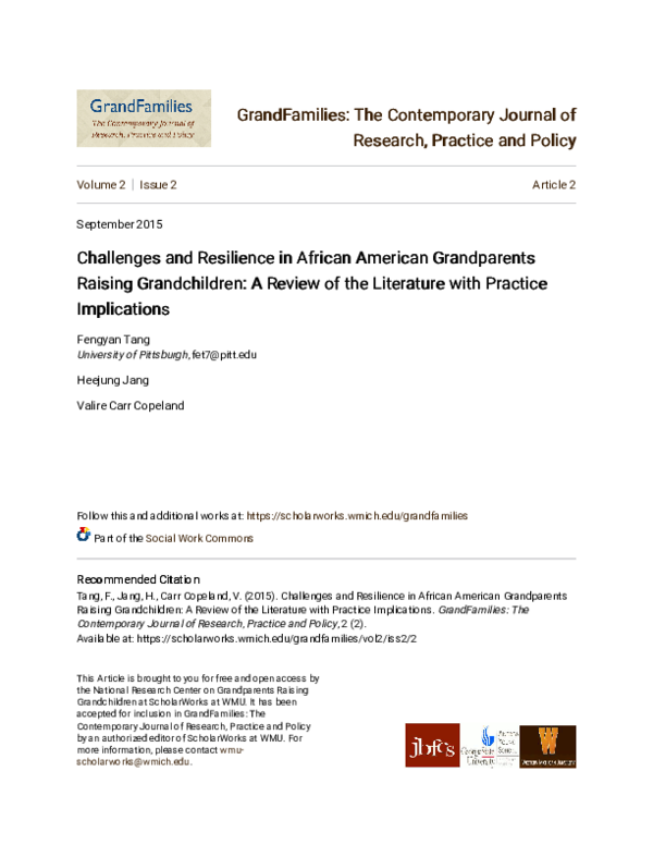 (PDF) Challenges and Resilience in African American Grandparents ...