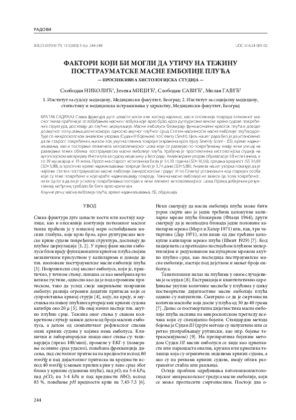 (PDF) Factors that could influence the severity of post-traumatic lung ...