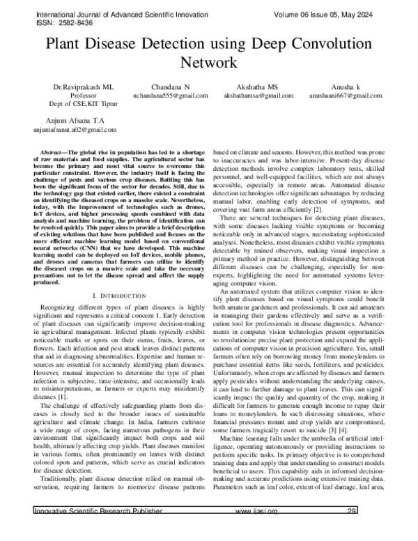 Pdf Plant Disease Detection Using Deep Convolution Network