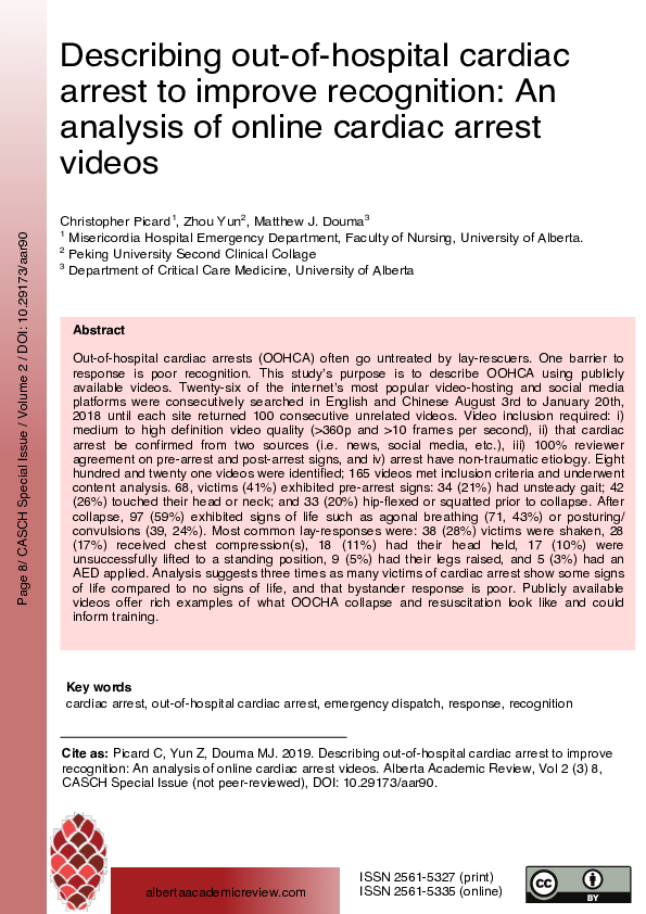 (PDF) Describing out-of-hospital cardiac arrest to improve recognition
