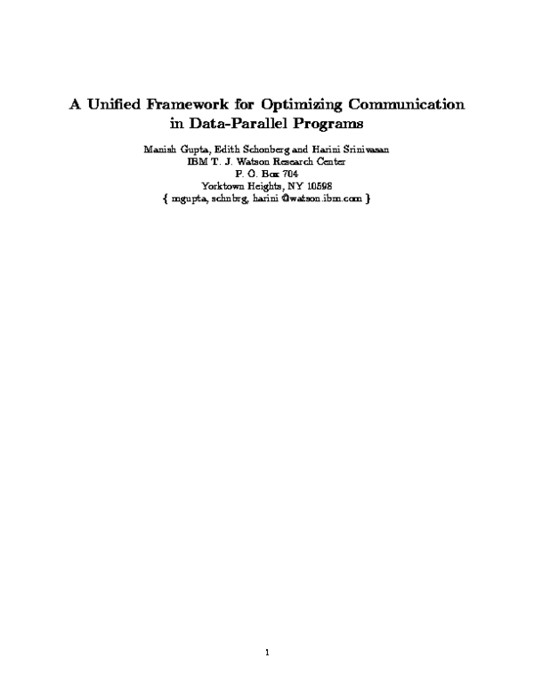 (PDF) A unified framework for optimizing communication in data-parallel ...