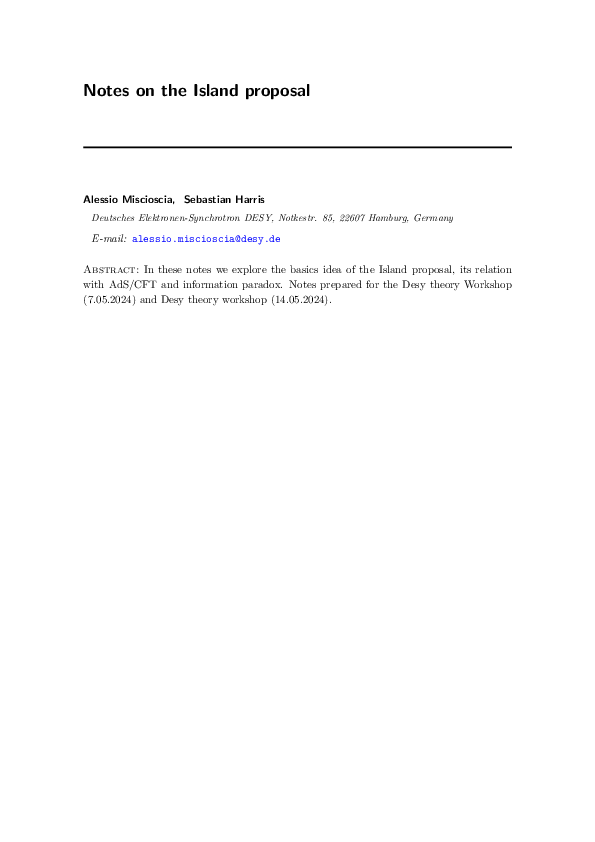 (PDF) Notes on the Island proposal