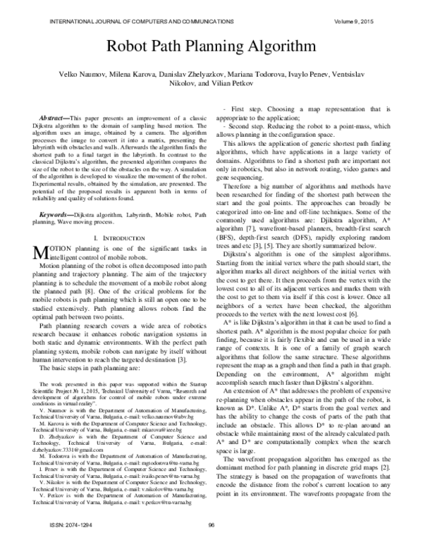 (PDF) Robot Path Planning Algorithm