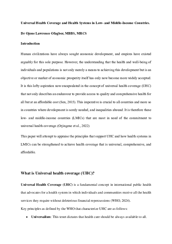(PDF) Universal Health Coverage and Health Systems in Low-and Middle ...