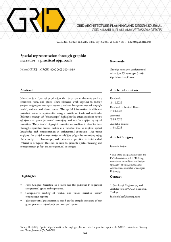 (PDF) Spatial representation through graphic narrative: a practical ...