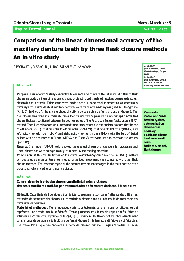 (PDF) Comparison of the linear dimensional accuracy of the maxillary ...