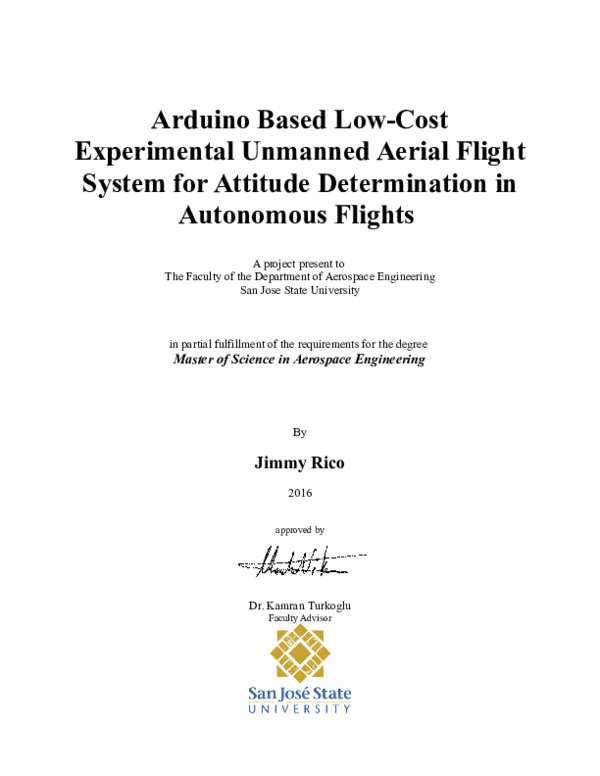 Pdf Arduino Based Low Cost Experimental Unmanned Aerial Flight System For Attitude