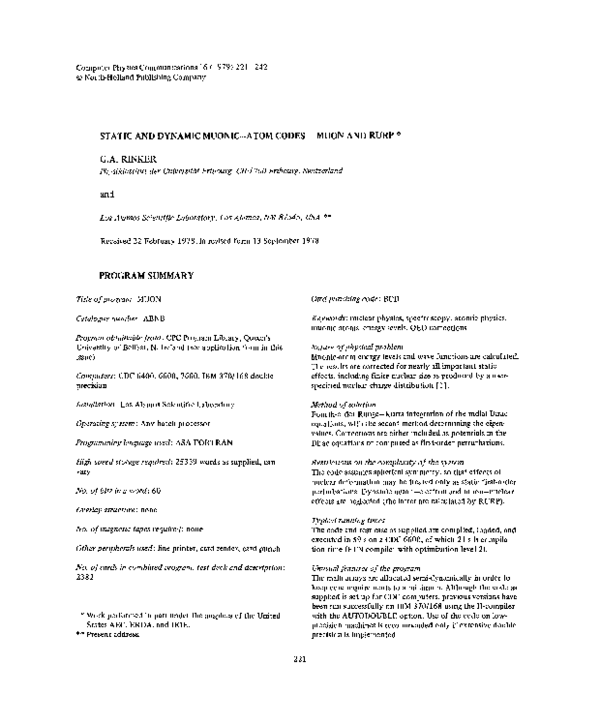 (PDF) Static and dynamic Muonic-atom codes - Muon and Rurp