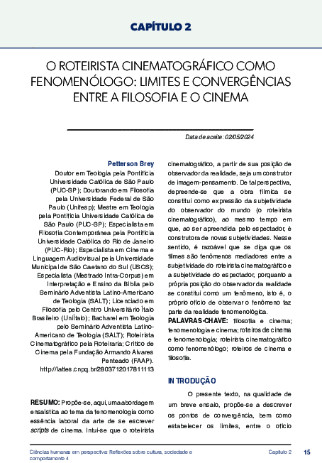 (PDF) O ROTEIRISTA CINEMATOGRáFICO COMO FENOMENóLOGO: limites e ...