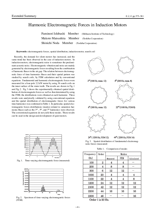 (PDF) Harmonic Electromagnetic Forces in Induction Motors