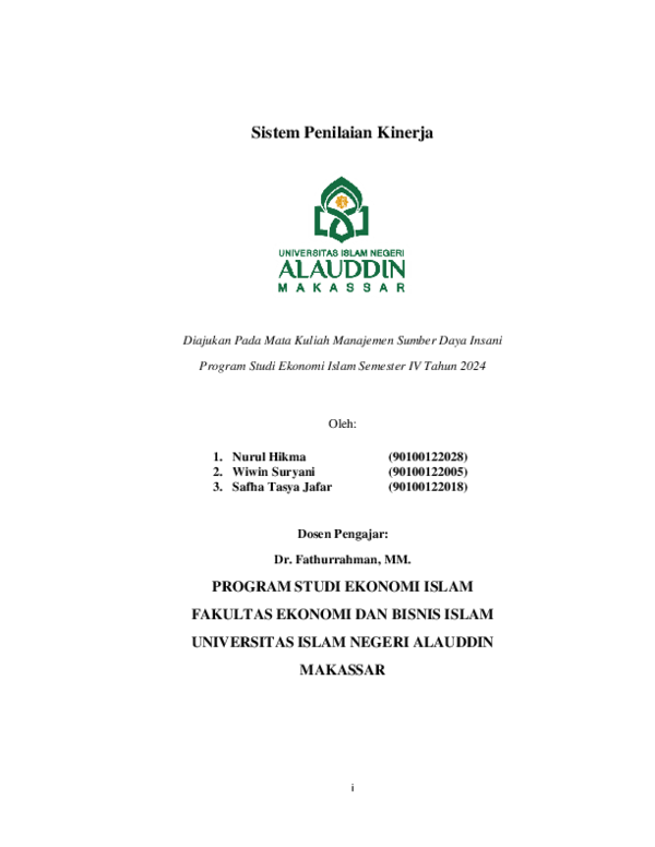 (PDF) Sistem Penilaian Kinerja