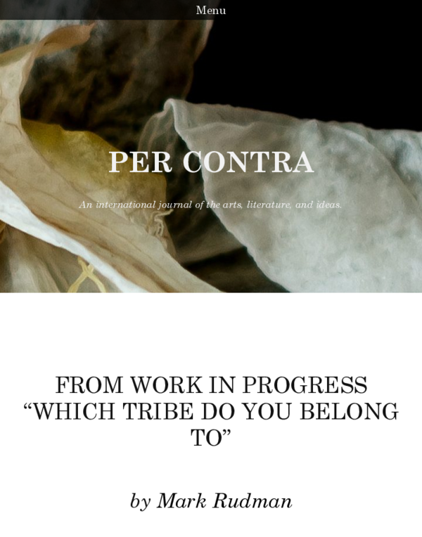 (PDF) FROM WORK IN PROGRESS "WHICH TRIBE DO YOU BELONG TO" | Mark J O S ...