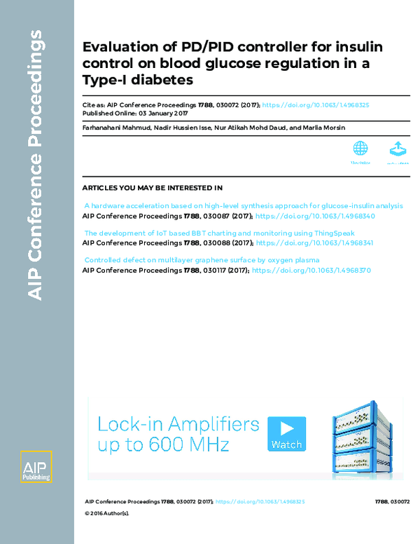 (PDF) Evaluation of PD/PID controller for insulin control on blood ...