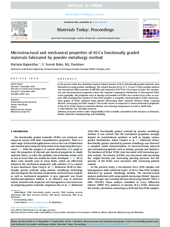 (PDF) Microstructural and mechanical properties of aluminium metal ...