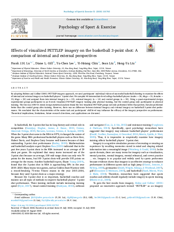 (PDF) Effects of visualized PETTLEP imagery on the basketball 3-point ...