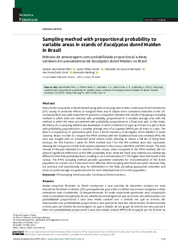 (PDF) Sampling method with proportional probability to variable areas ...
