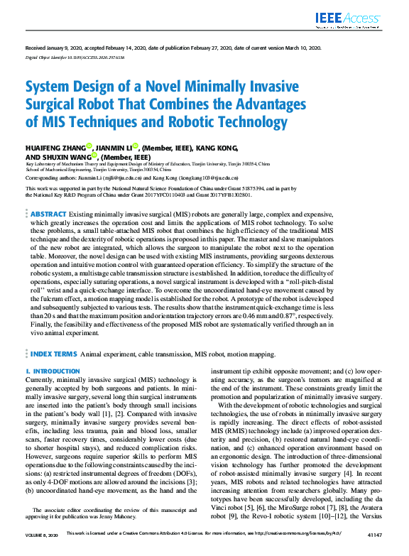 (PDF) System Design of a Novel Minimally Invasive Surgical Robot That ...