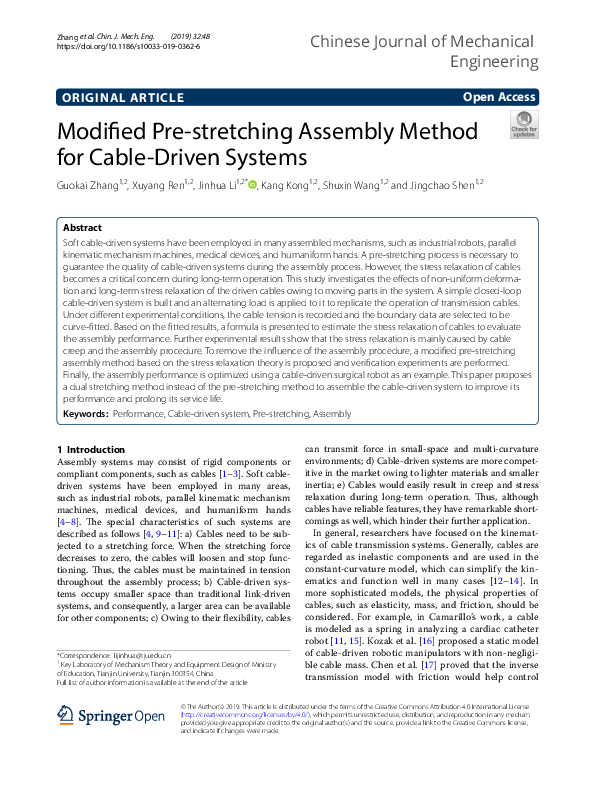(PDF) Optimizing Cable-Driven Systems with Dual Stretching