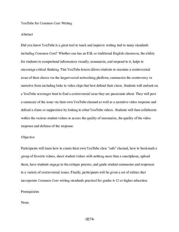 (PDF) YouTube for Common Core Writing
