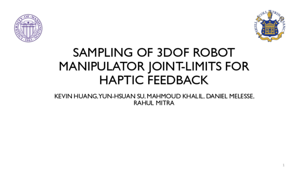 (PDF) Sampling of 3DOF Robot Manipulator Joint-Limits for Haptic Feedback