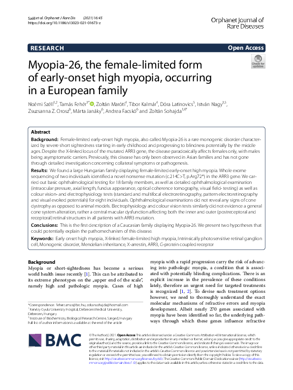 (PDF) Myopia-26, the female-limited form of early-onset high myopia ...