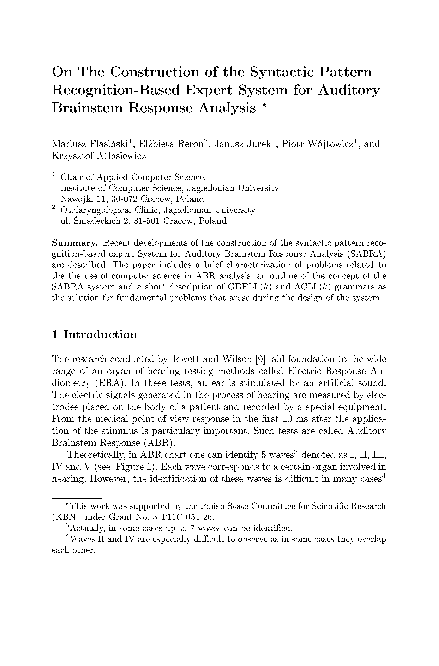 (PDF) On The Construction of the Syntactic Pattern Recognition-Based ...