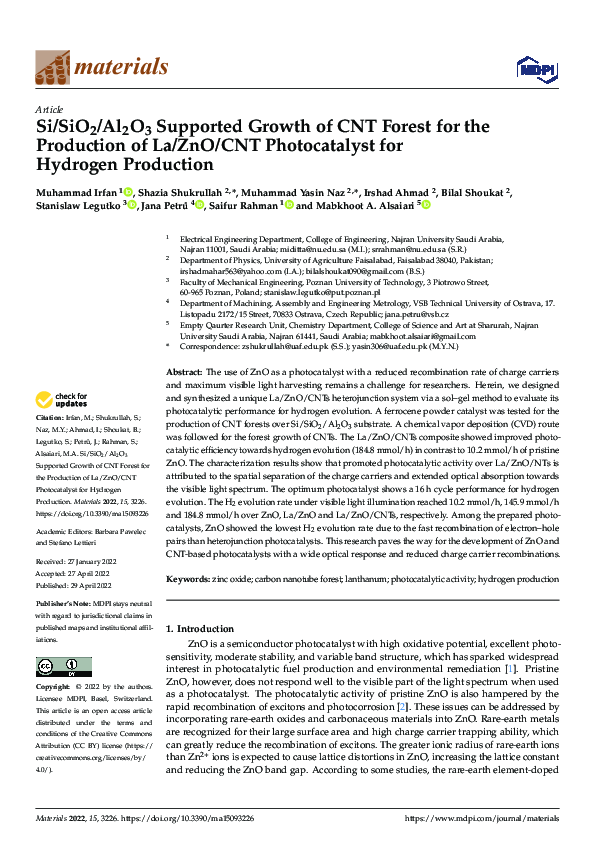 (PDF) Si/SiO2/Al2O3 Supported Growth of CNT Forest for the Production ...