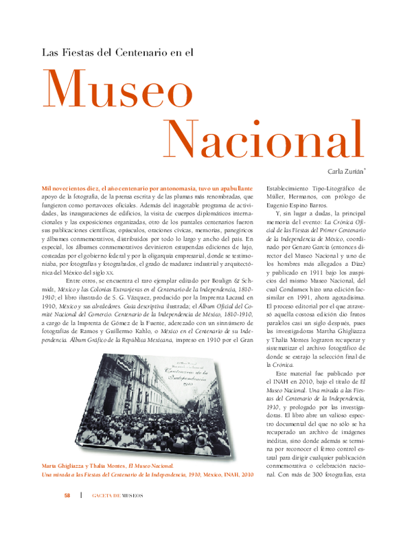 (PDF) Las Fiestas del Centenario en el Museo Nacional