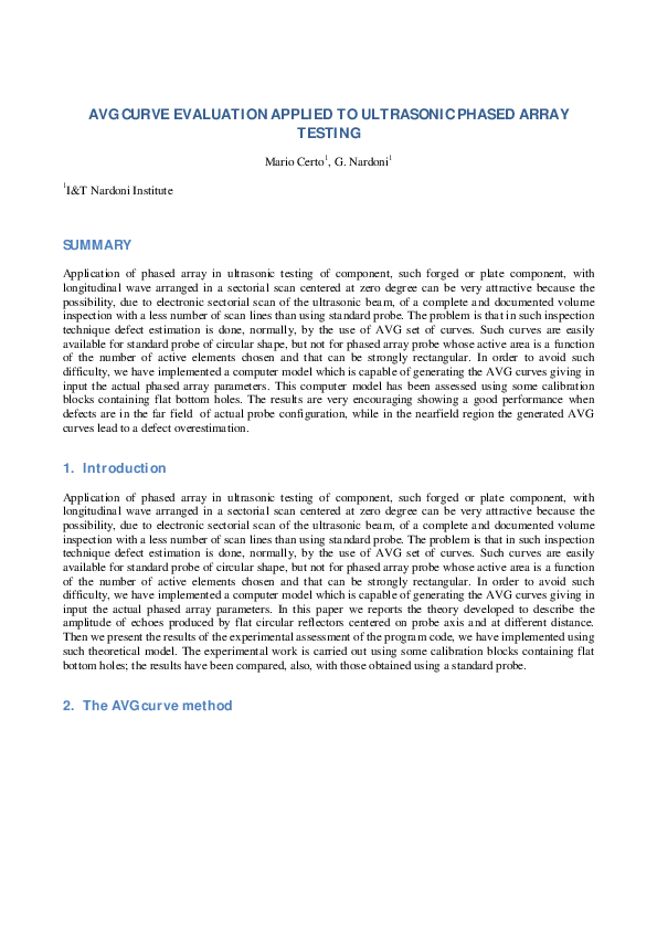 (PDF) DGS curve evaluation applied to ultrasonic phased array testing