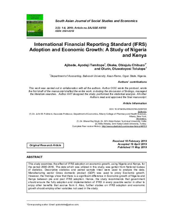 (PDF) International Financial Reporting Standard (IFRS) Adoption and ...