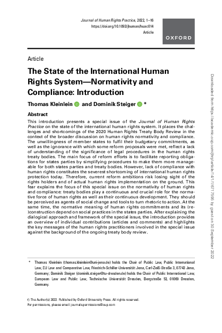 (PDF) The State of the International Human Rights System—Normativity ...
