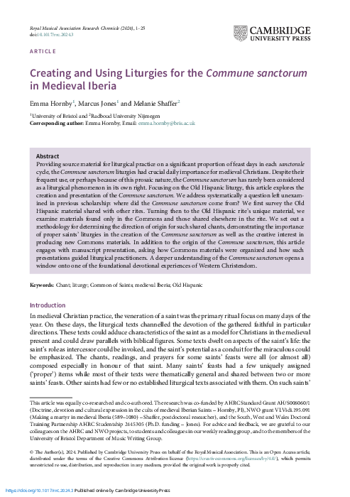 (PDF) Creating and Using Liturgies for the Commune sanctorum in ...