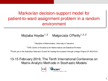 (PDF) Markovian decision-support model for patient-to-ward assignment problem in a random ...