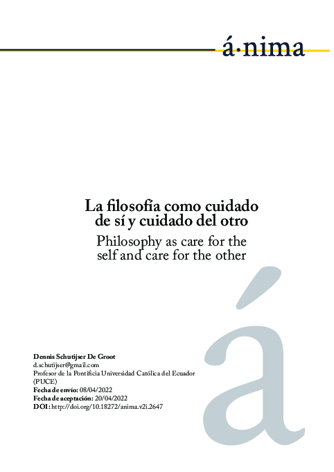 (PDF) Filosofía Como Cuidado De Sí y Cuidado Del Otro