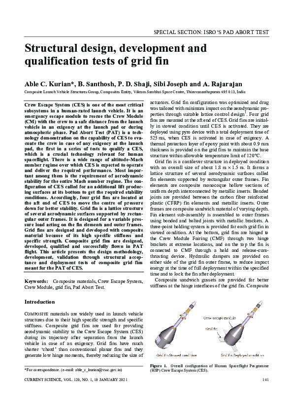 (PDF) Structural Design, Development and Qualification Tests of Grid Fin
