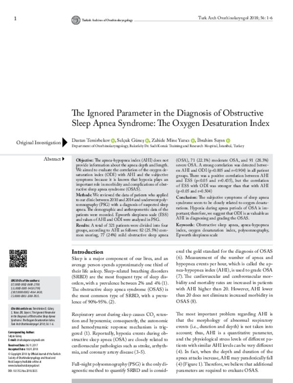 (PDF) The Ignored Parameter in the Diagnosis of Obstructive Sleep Apnea ...