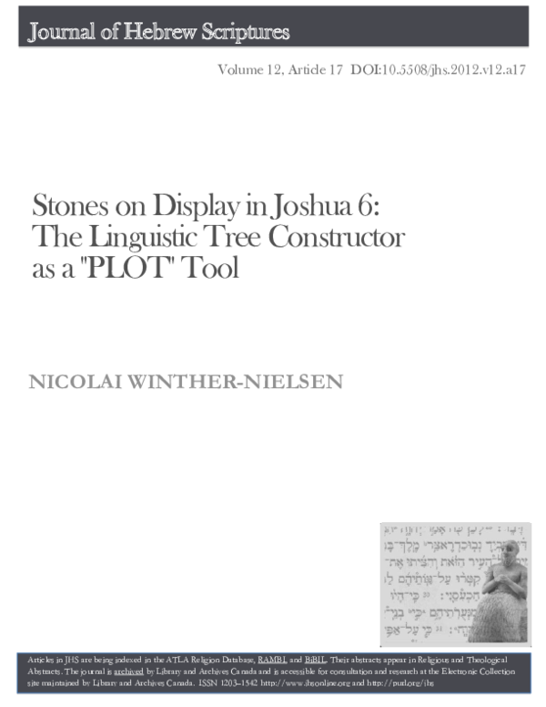 (PDF) Stones on Display in Joshua 6: The Linguistic Tree Constructor as a “PLOT” Tool