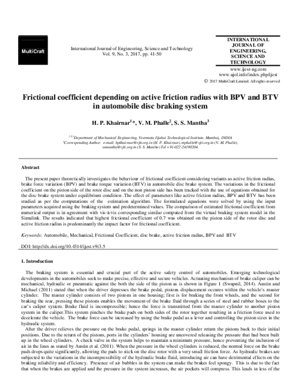 (PDF) Frictional coefficient depending on active friction radius with BPV and BTV in automobile ...