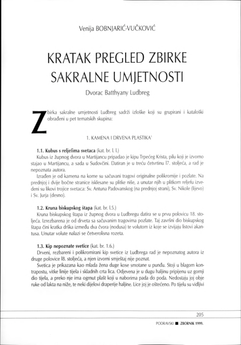 (PDF) Kratak pregled zbirke sakralne umjetnosti : dvorac Batthyany Ludbreg