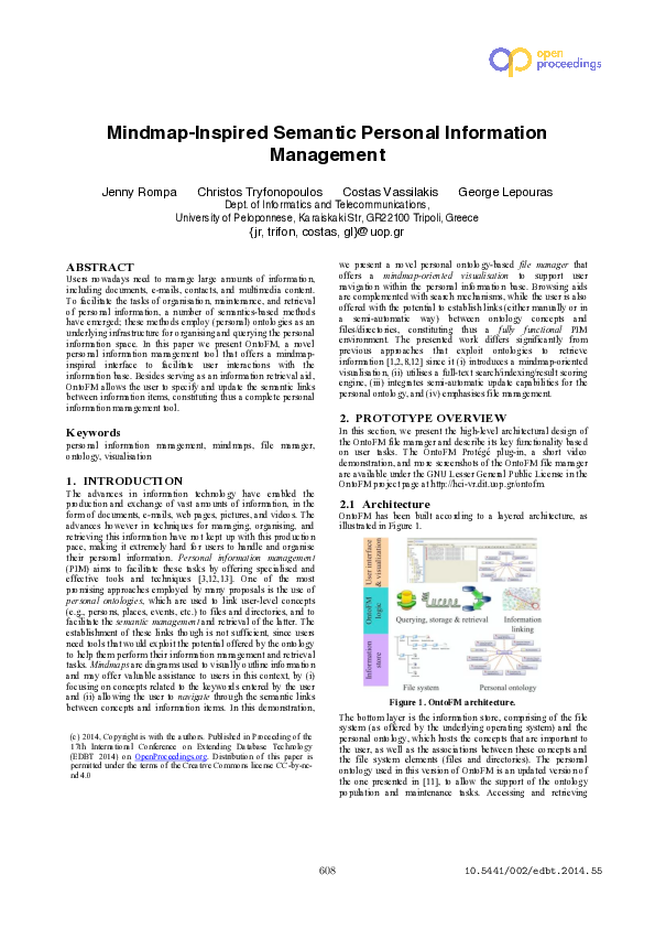 (PDF) Mindmap-Inspired Semantic Personal Information Management