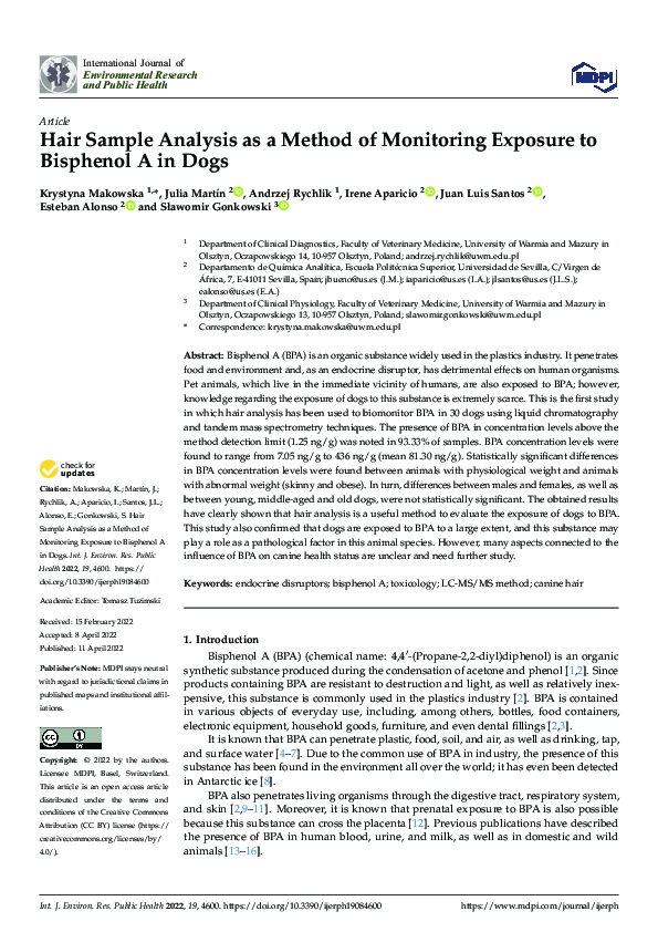 (PDF) Hair Sample Analysis as a Method of Monitoring Exposure to ...